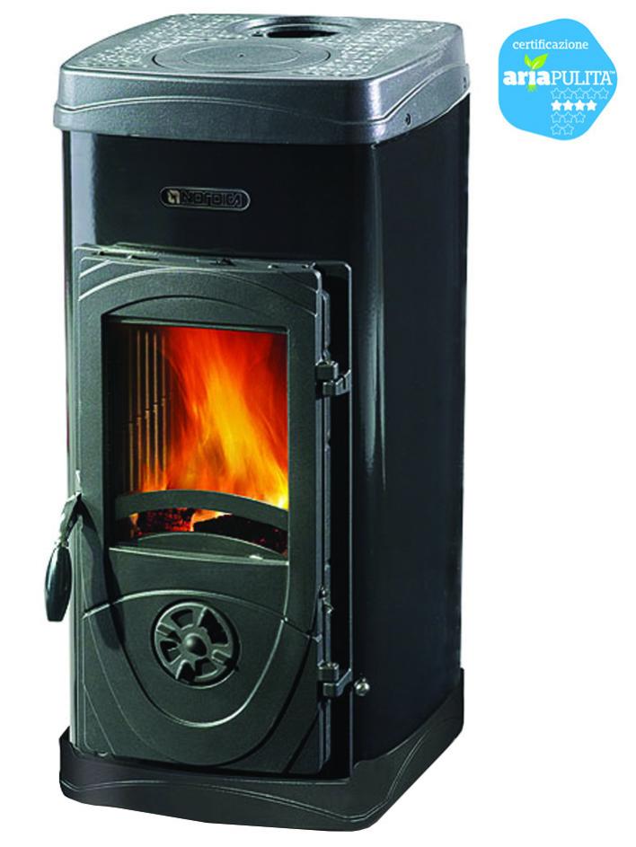 Stufa a legna super max 6 kw nera - misure cm.40,2x48,2x81,1h. peso kg ...