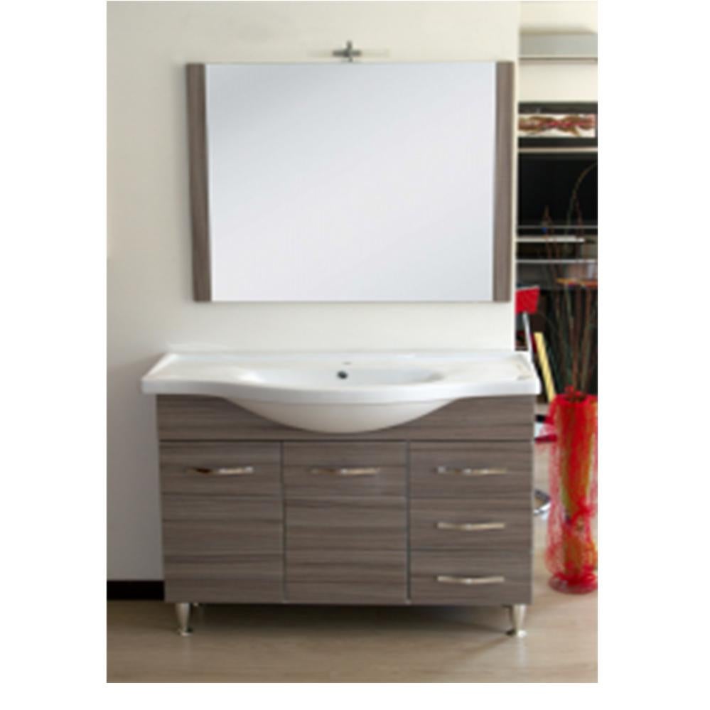 Mobile Bagno Con 2 Ante 3 Cassetti 100x35x87H Cm Colore Palissandro ...