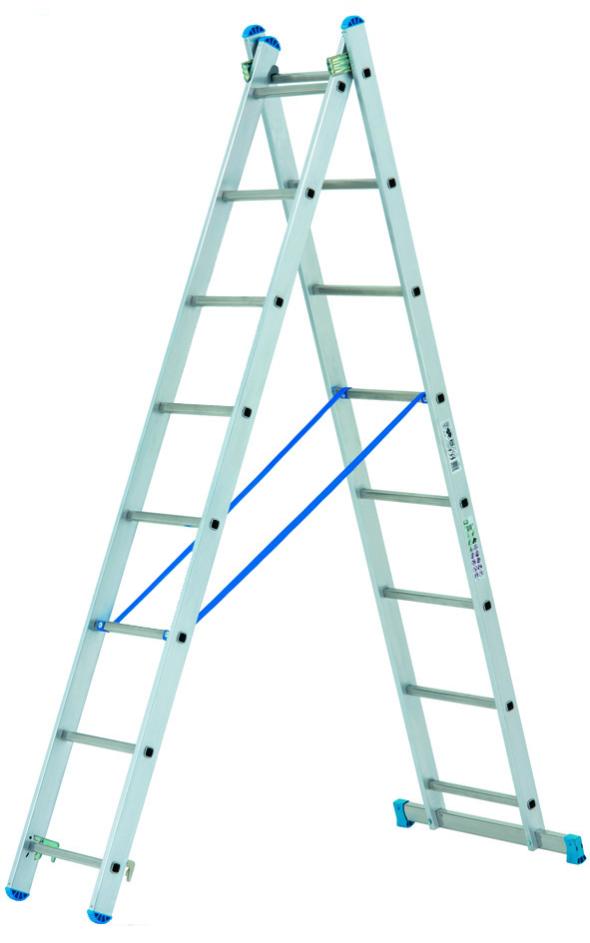 Scala stilo alluminio doppia/estensibile gr en 131 - 2x7 gradini peso ...