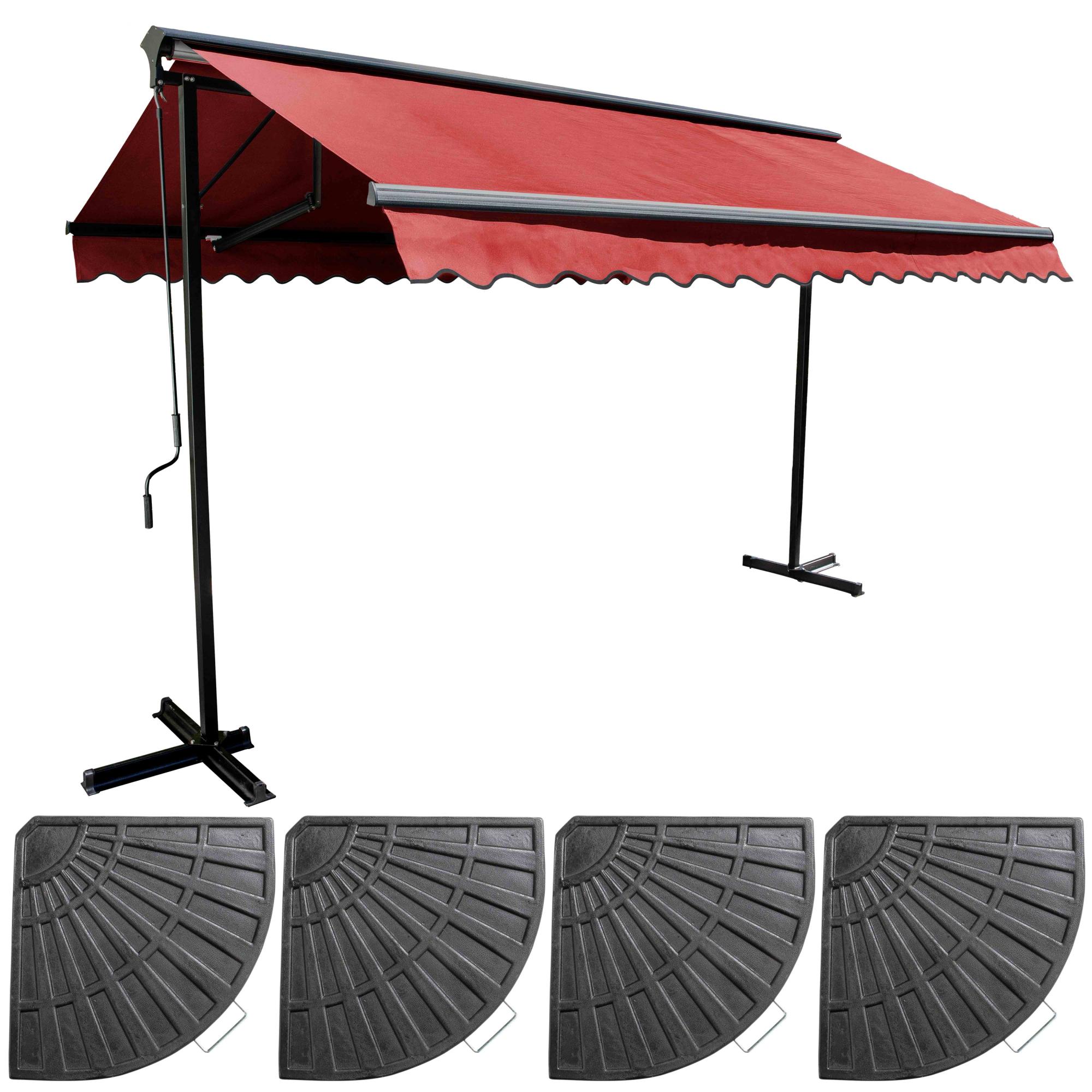 Toldo a dos aguas de 3x3 m y 4 losas rojas | Leroy Merlin