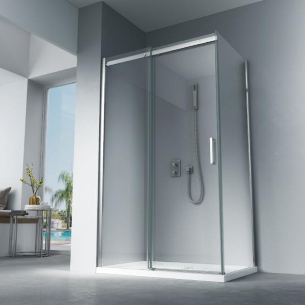 Box doccia 2 lati scorrevole trasparente 8mm h200 reversibile diamante ...