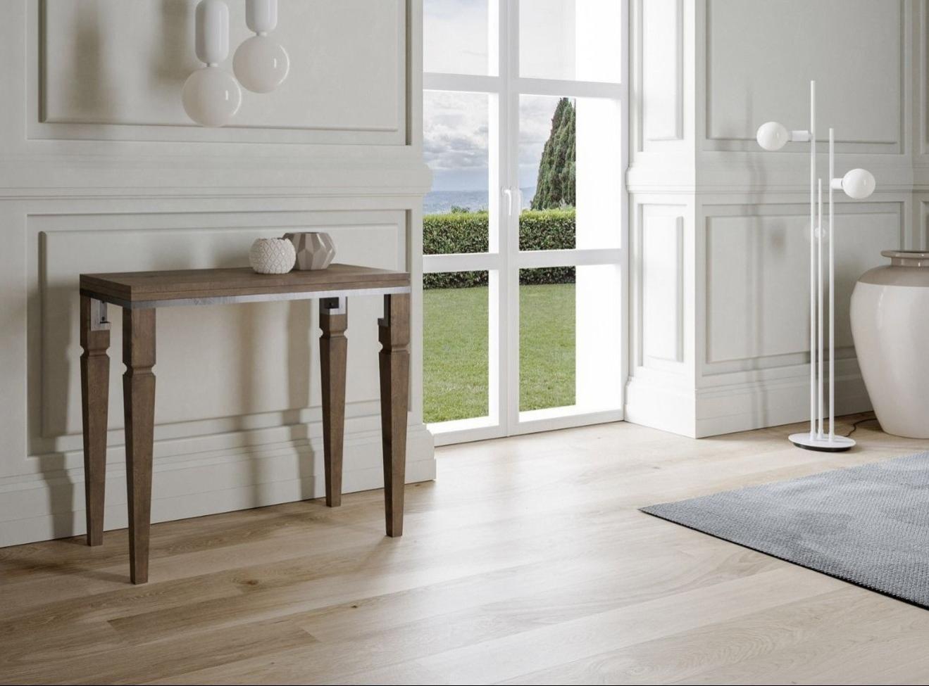 Consolle apribile 90x45/90 cm Impero Libra telaio Ral - Bianco Frassino ...