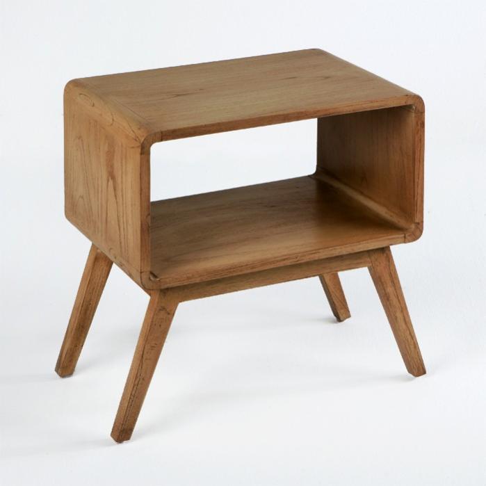 Table de chevet 1 niche bois massif foncé Siana | Leroy Merlin