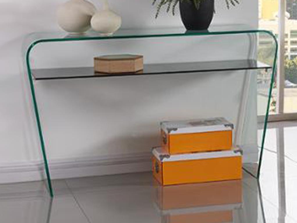 Consolle in Vetro temperato Ripiano nero laccato - KELLY | Leroy Merlin