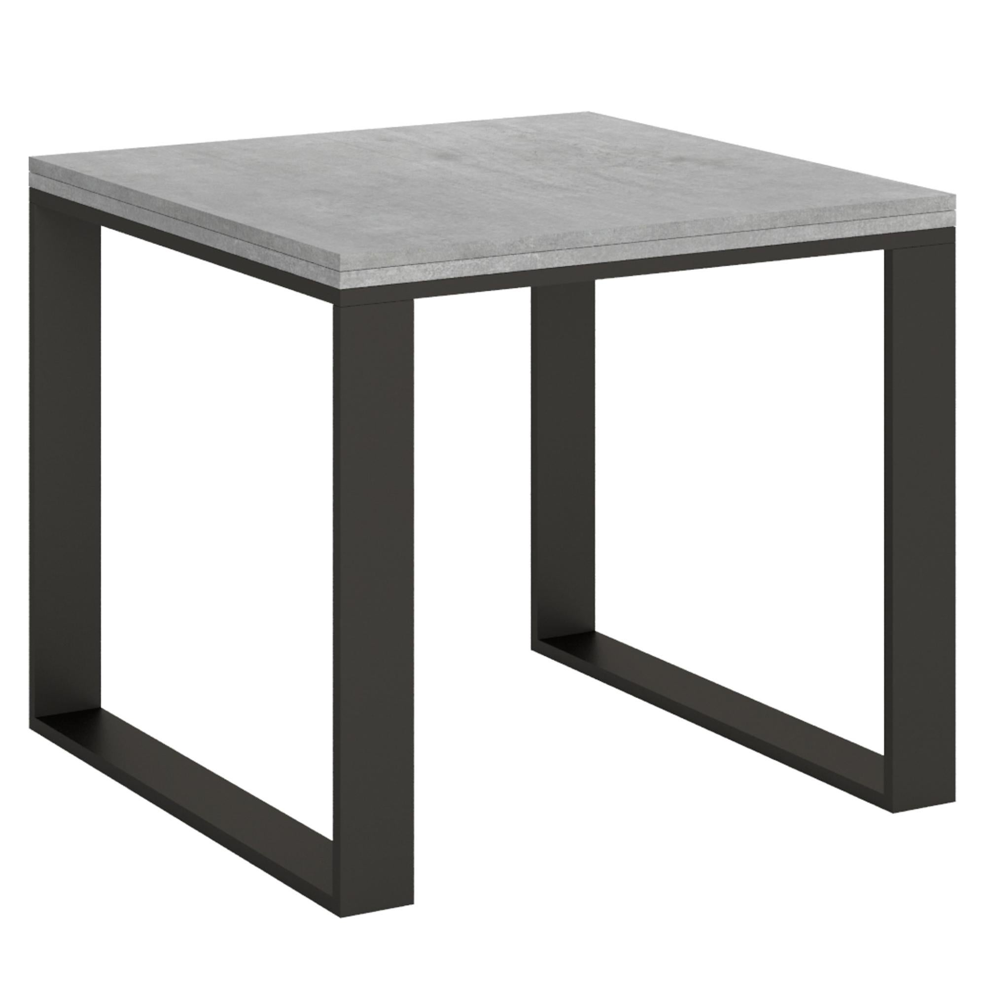 Tavolo apribile 90x90/180 cm Tecno Libra Cemento telaio Antracite ...