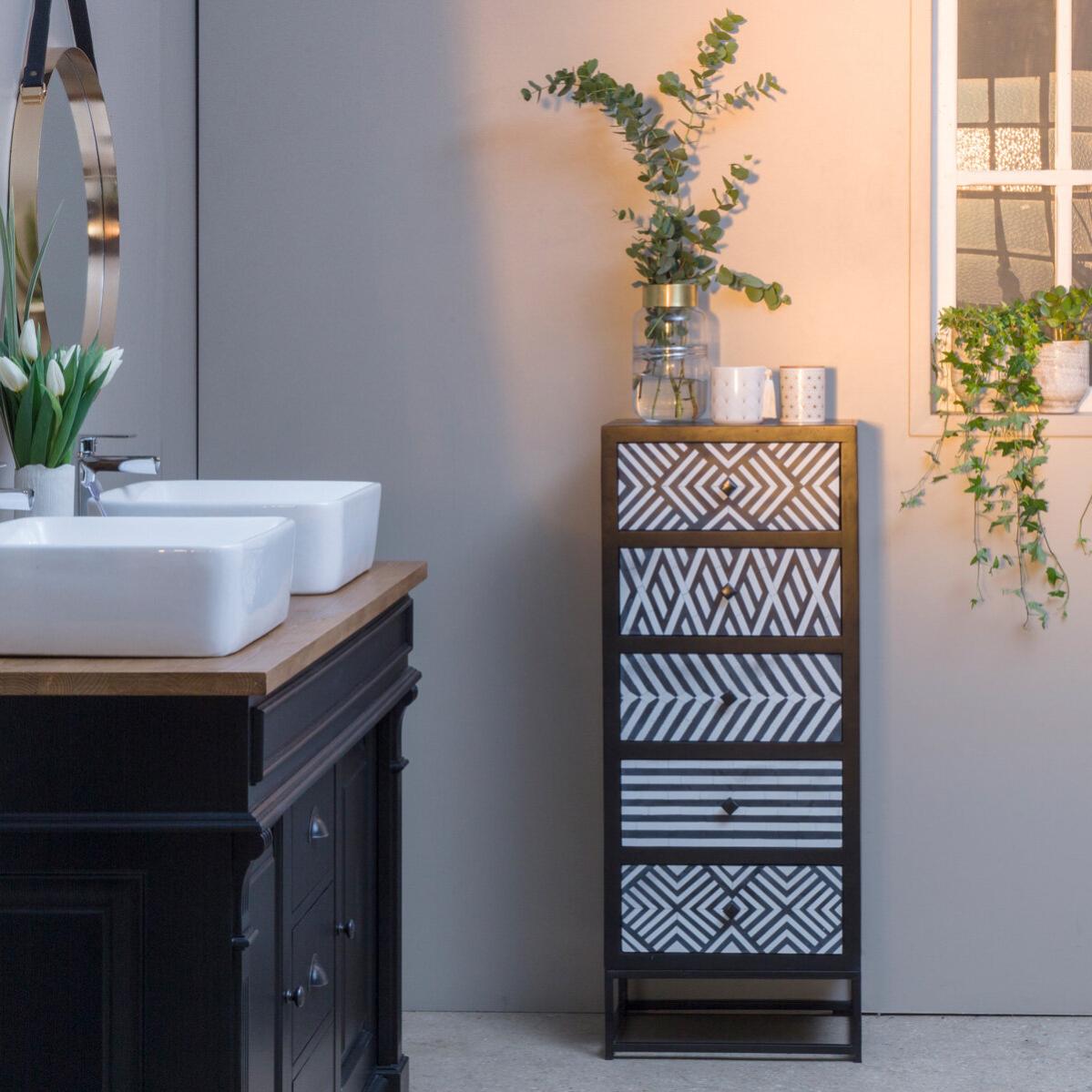 Meuble de rangement graphique noir et blanc | Leroy Merlin