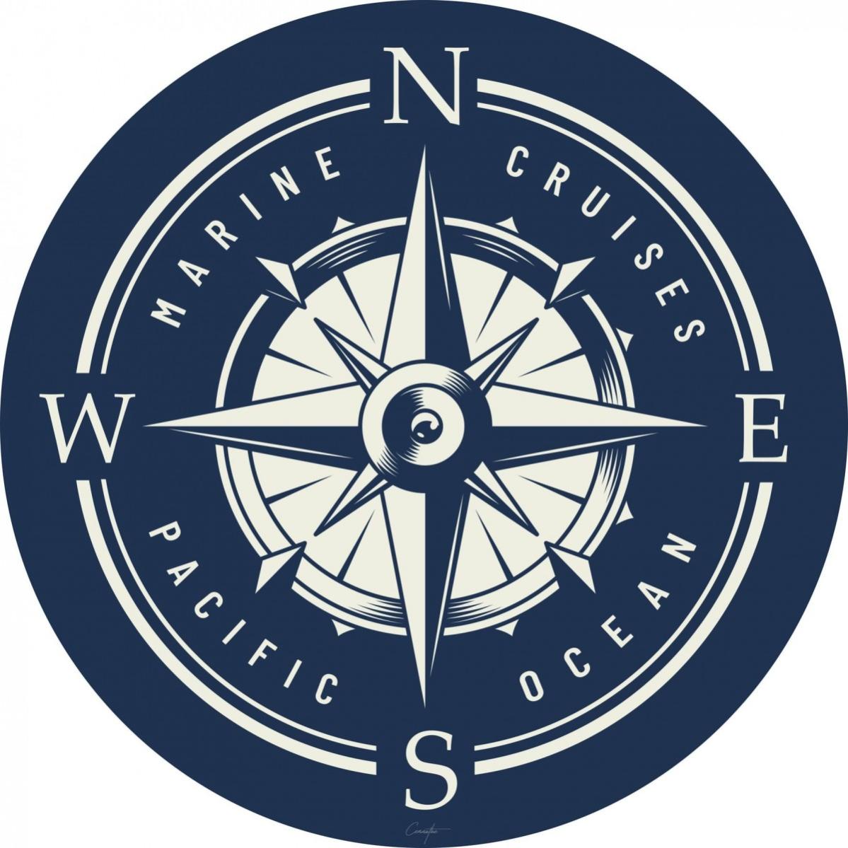 Tableau sur verre boussole bleue 25 cm | Leroy Merlin