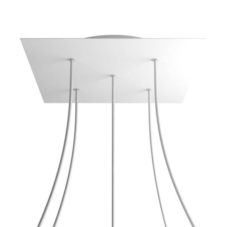 Creative cables - Rosace XXL Rose-One carré de 400 mm avec 5 trous et 4 ...