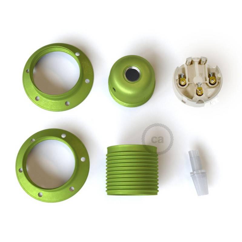 Creative cables - Kit portalampada E27 in metallo con doppia ghiera per ...