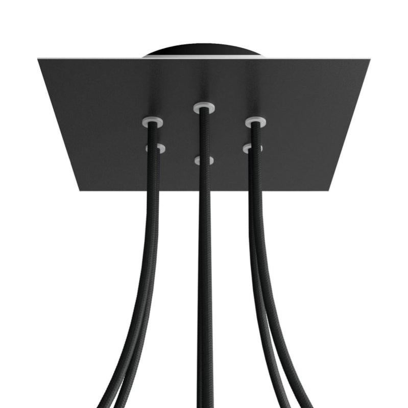Creative cables - Rosace Rose-One carré de 200 mm avec 6 trous et 4 ...
