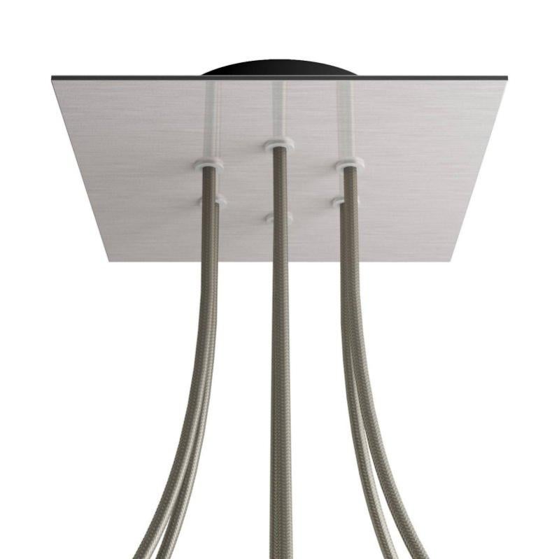 Creative cables - Rosace Rose-One carré de 200 mm avec 6 trous et 4 ...