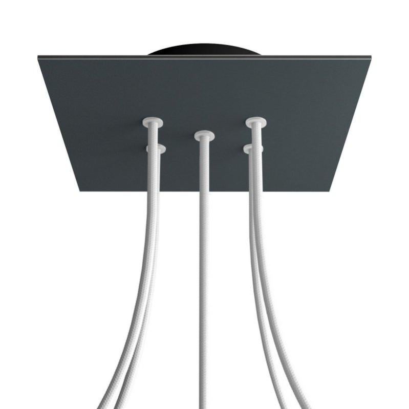 Creative cables - Rosace Rose-One carré de 200 mm avec 5 trous et 4 ...
