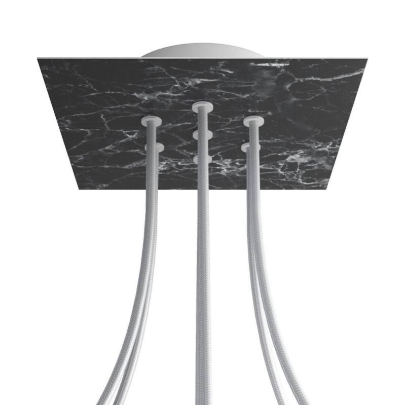 Creative cables - Rosone Rose-One quadrato, 200 mm con 7 fori e 4 fori ...