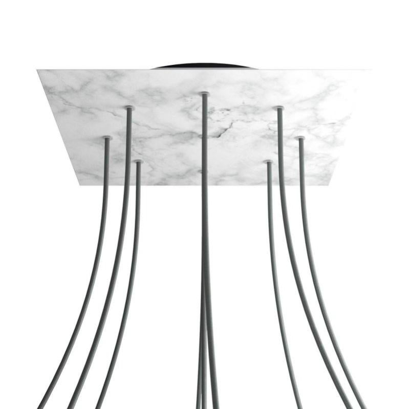 Creative cables - Rosace XXL Rose-One carré de 400 mm avec 9 trous et 4 ...