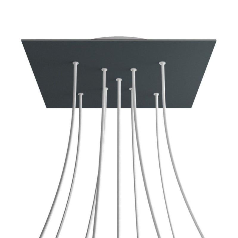 Creative cables - Rosace XXL Rose-One carré de 400 mm avec 9 trous en ...