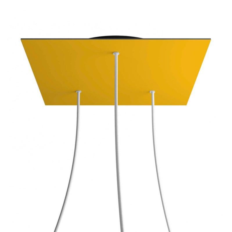 Creative cables - Rosace XXL Rose-One carré de 400 mm avec 3 trous et 4 ...