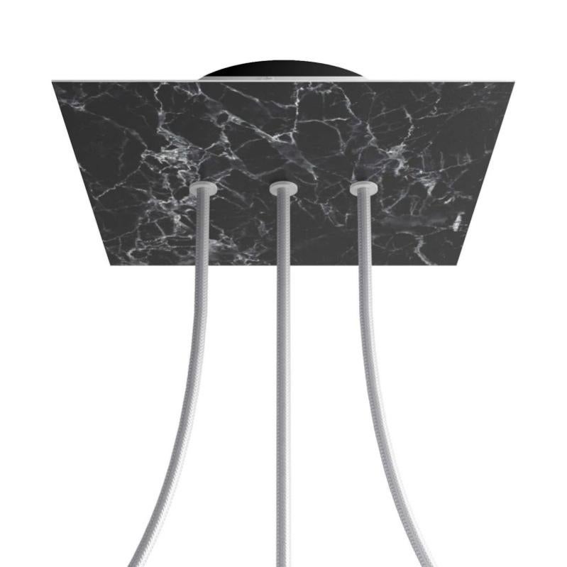 Creative cables - Rosone Rose-One quadrato, 200 mm con 3 fori in linea ...