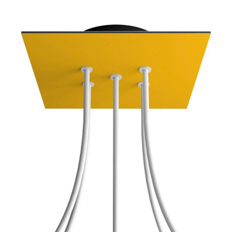 Creative cables - Rosace Rose-One carré de 200 mm avec 5 trous et 4 ...