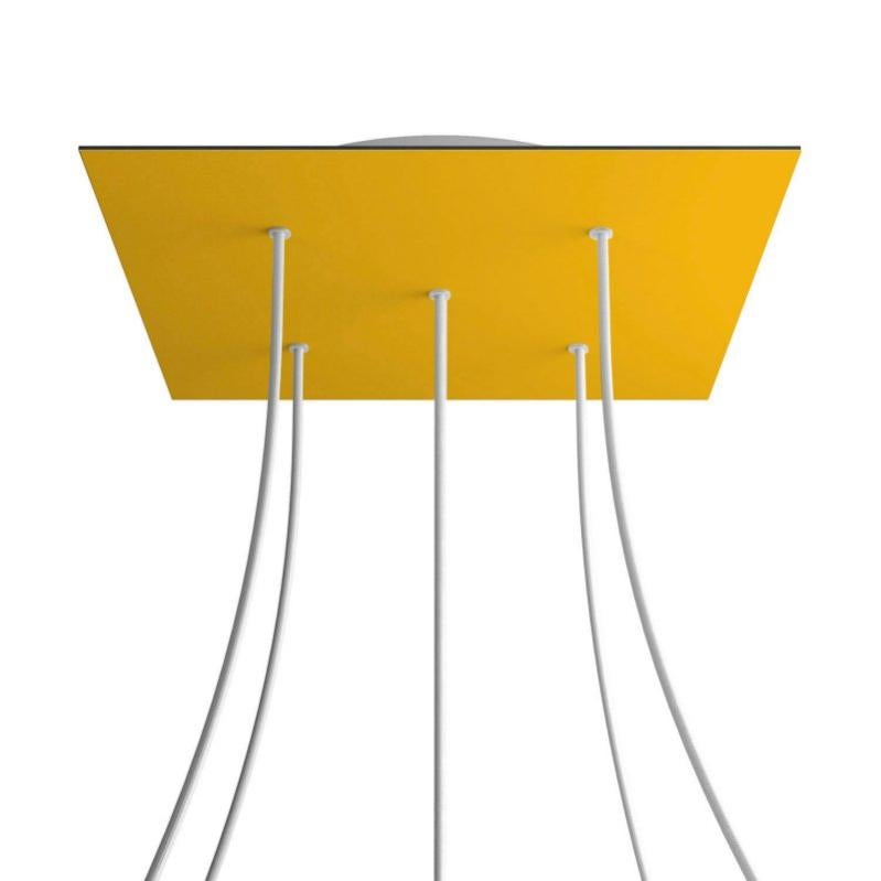 Creative cables - Rosace XXL Rose-One carré de 400 mm avec 5 trous et 4 ...