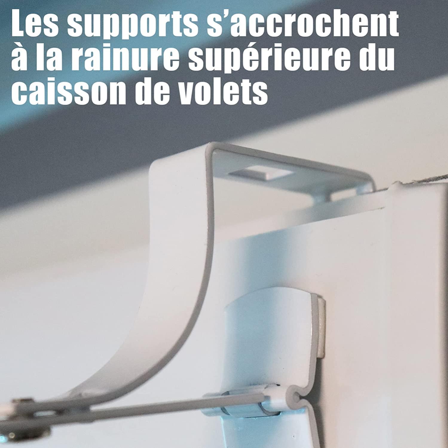 Lot de 2 Supports Tringle à Rideaux sans perçage Blanc pour Coffre de ...