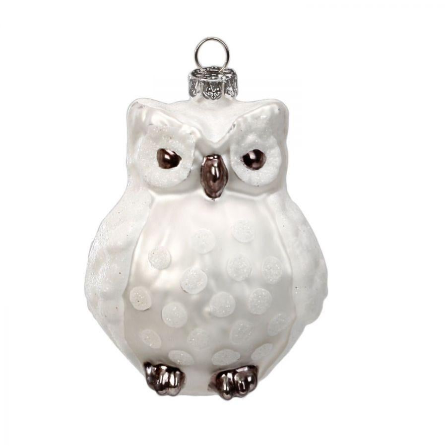 Pallina Natalizia Gufo Bianco Neve 8 cm | Leroy Merlin