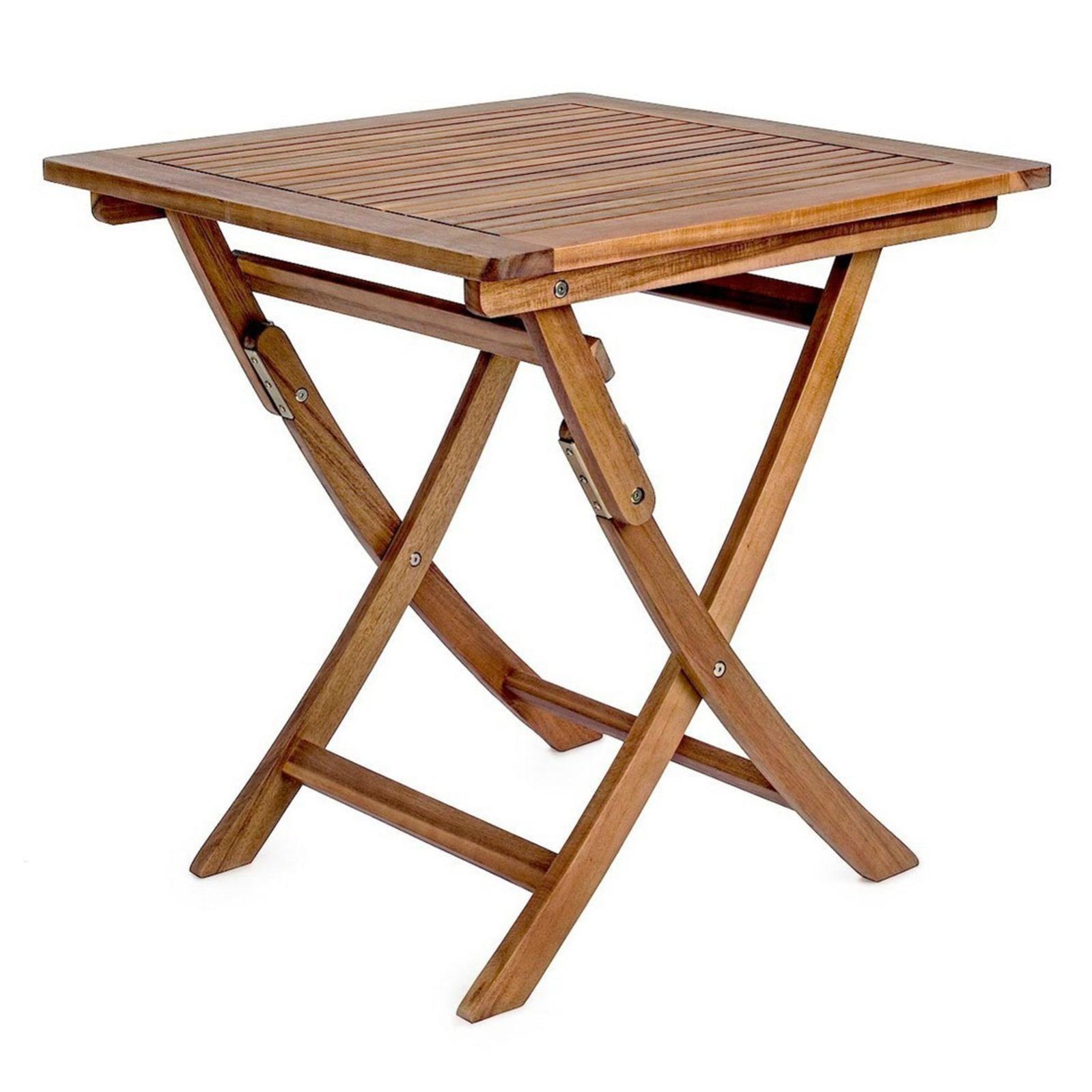 Tavolino da bar pieghevole "Noemi" in legno di acacia, finitura ad olio ...