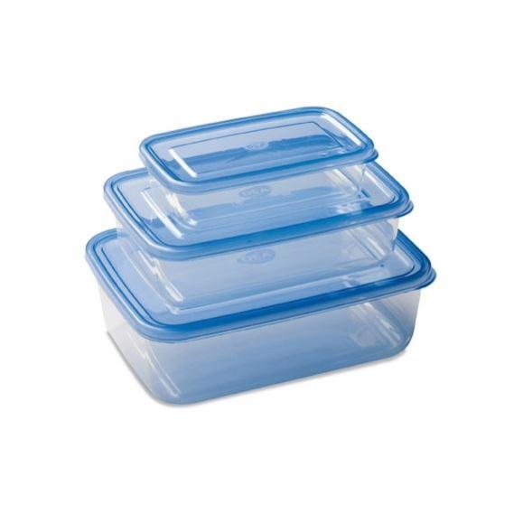 Set 3 Contenitori Frigo Frigobox dea rettangolari Chiusura Ermetica ...