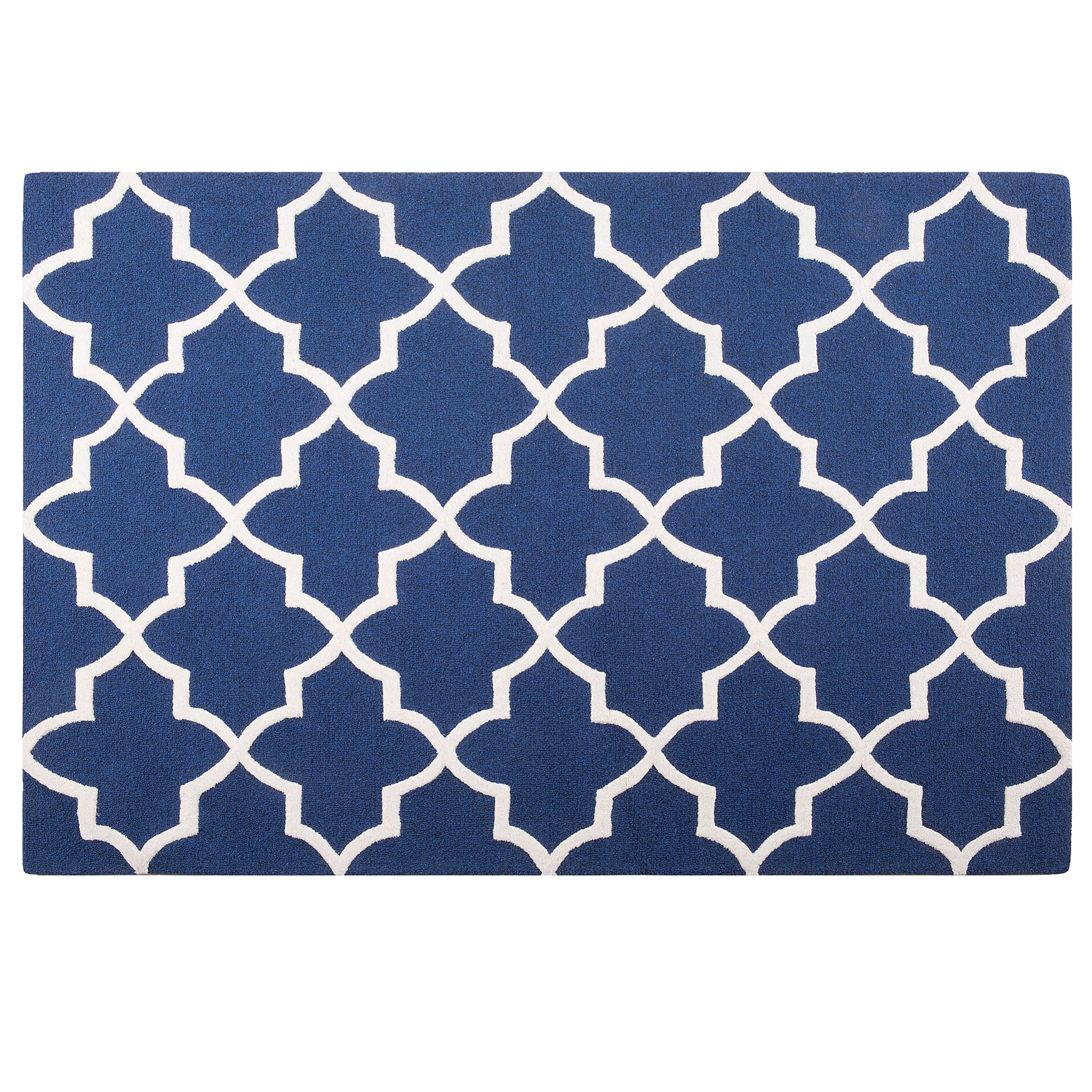 Tappeto rettangolare in cotone blu 160x230 cm SILVAN | Leroy Merlin