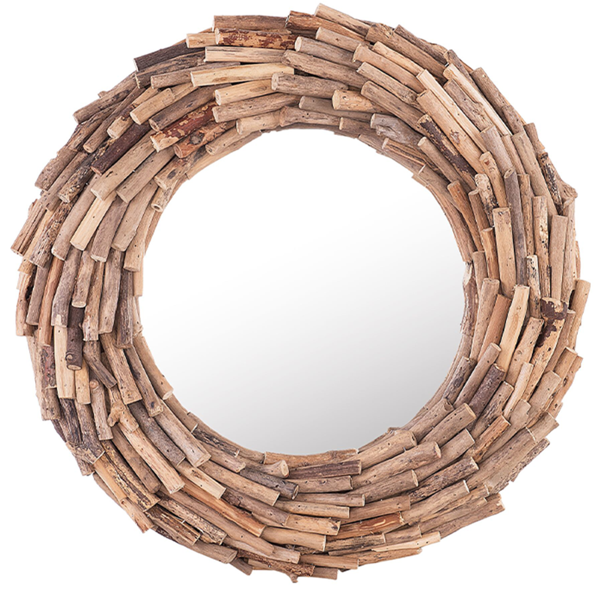 Specchio da parete legno chiaro ø 56 cm KAYENTA | Leroy Merlin