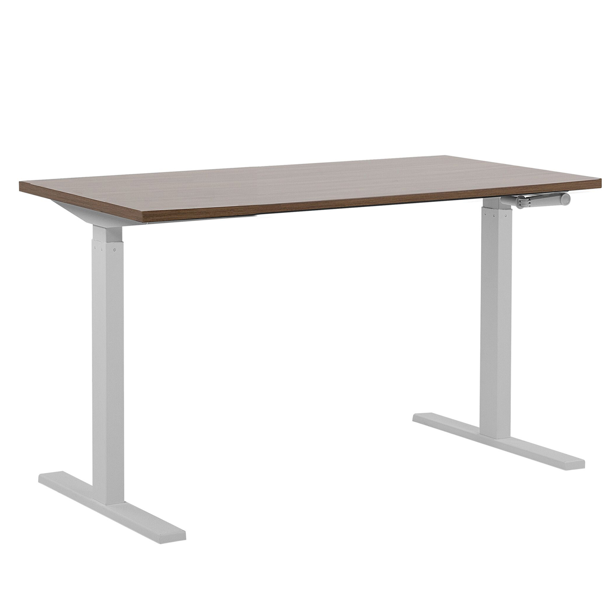 Scrivania regolabile manualmente marrone-bianco 130 x 72 cm DESTIN II ...