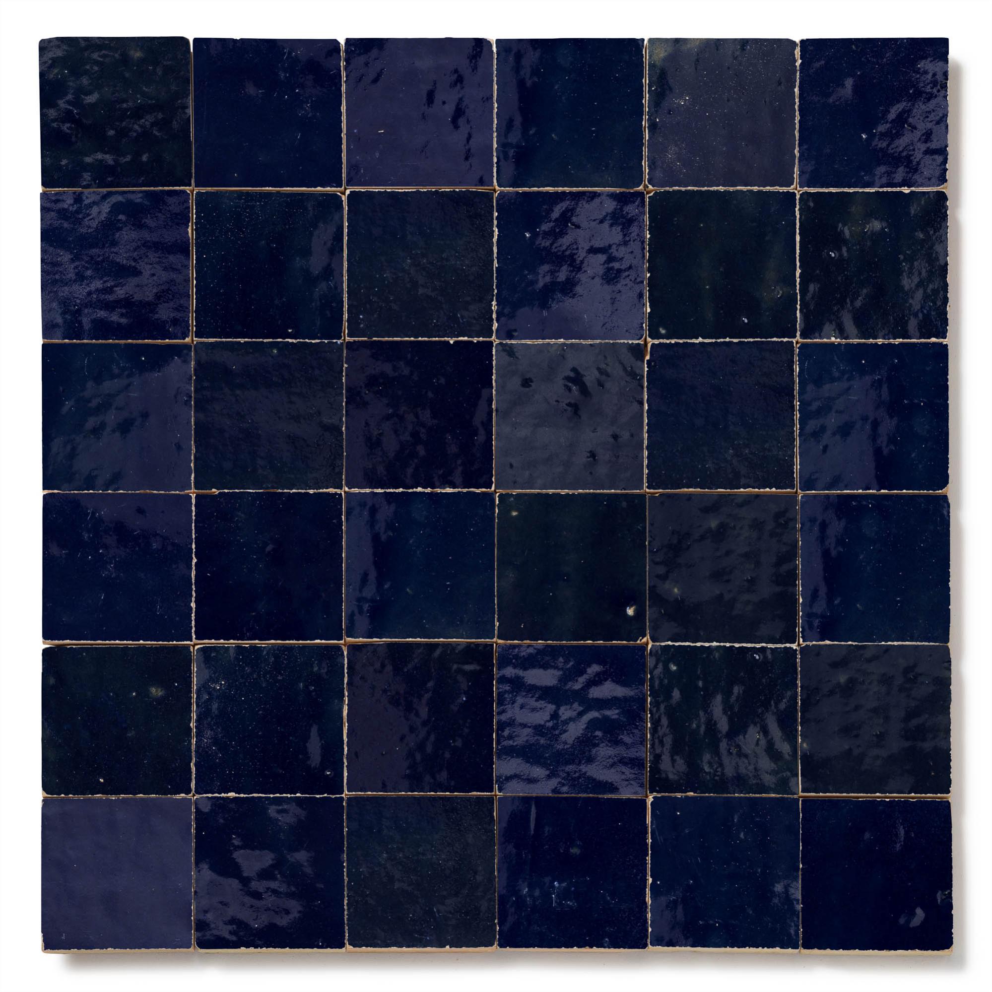 Zellige Marocain Artisanal Véritable - Bleu Nuit 5x5 cm - Mosaïque mur ...
