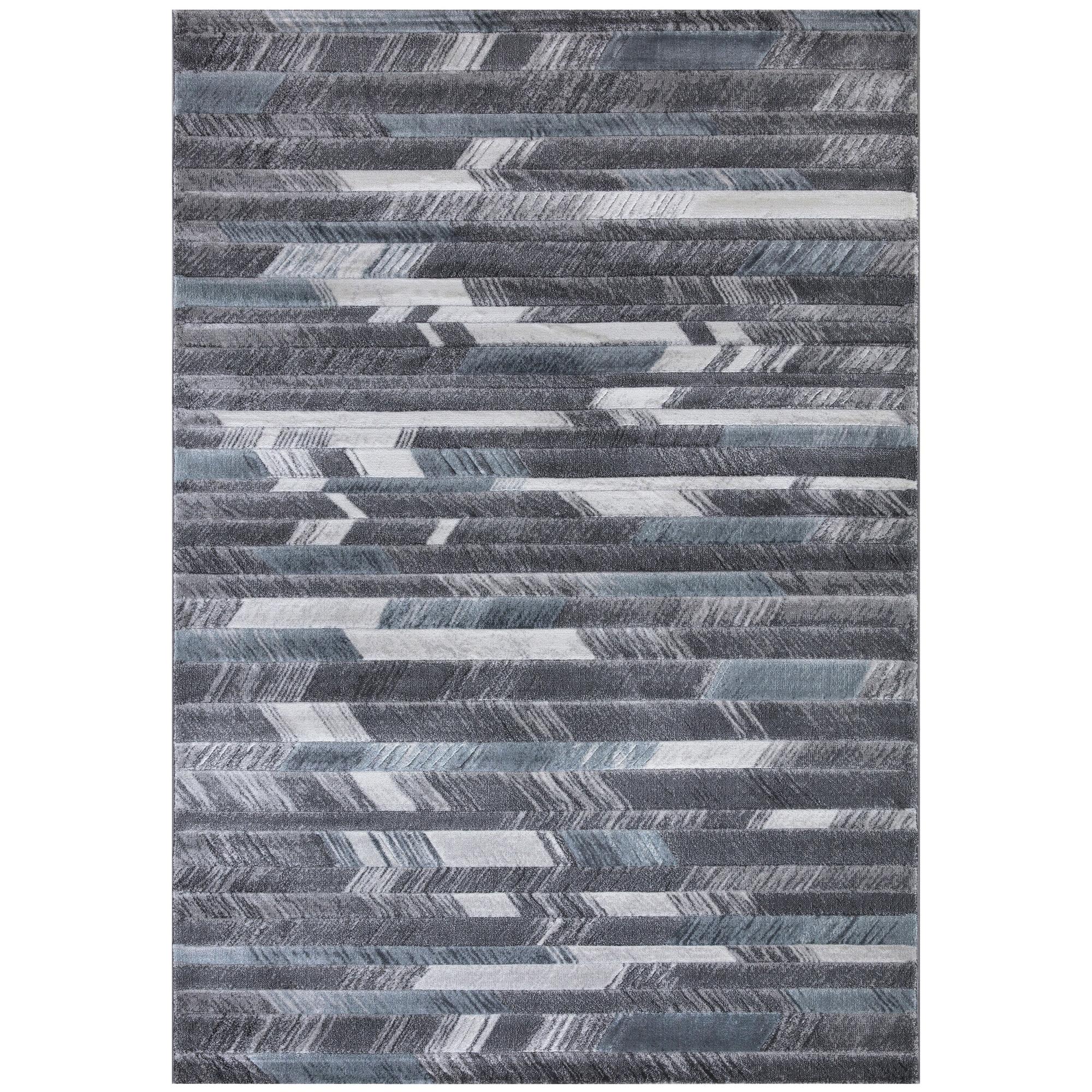EGEE - Tapis à bandes géométrique Bleu 080 x 150 cm | Leroy Merlin