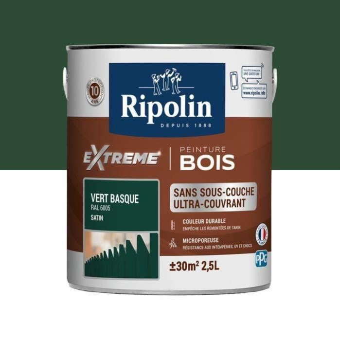 Ripolin Peinture Pour Pour Bois Interieur + Exterieur - Vert Basque Ral ...