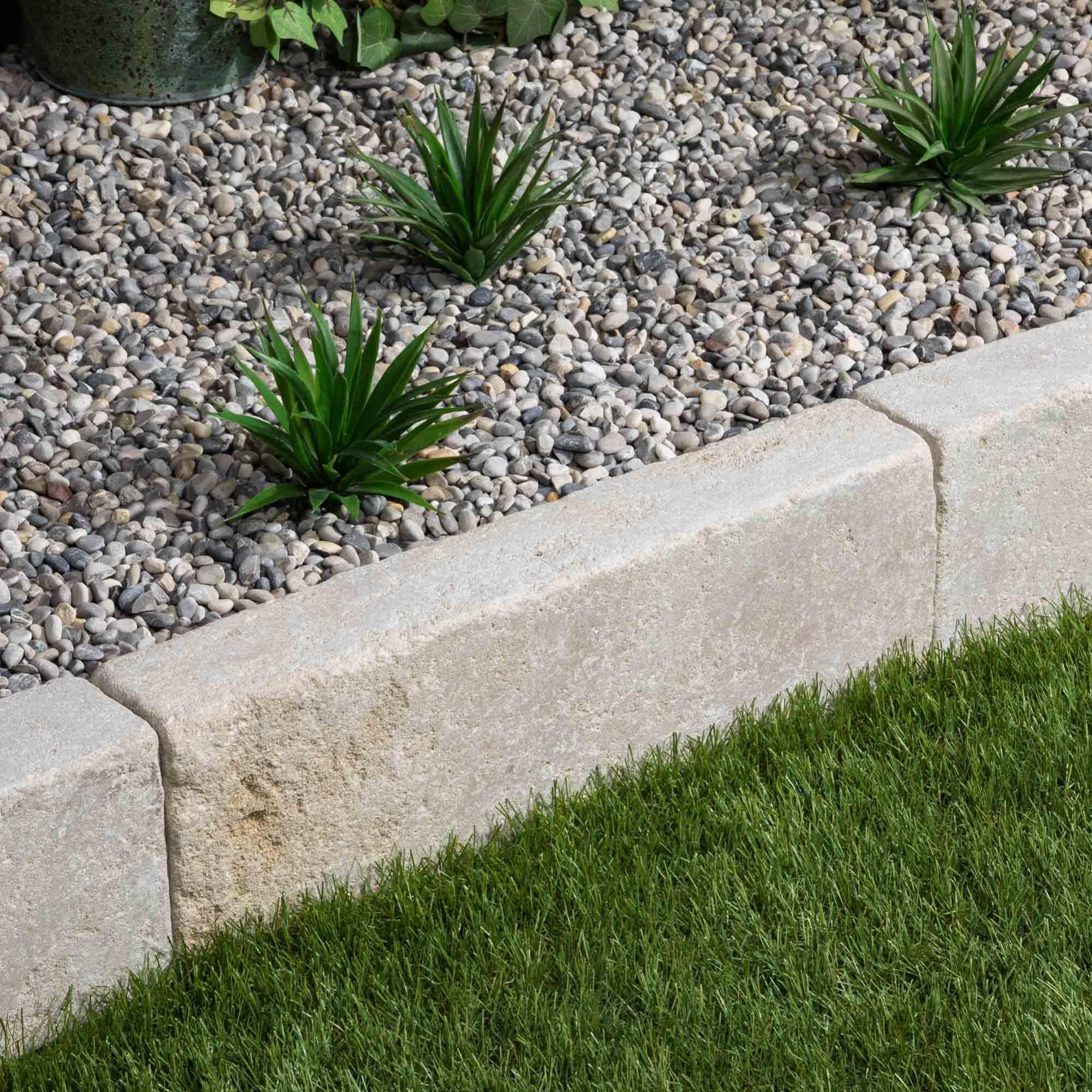 Bordure de jardin en Pierre Naturelle Atlas Beige H.15 x L.50 cm (Lot ...