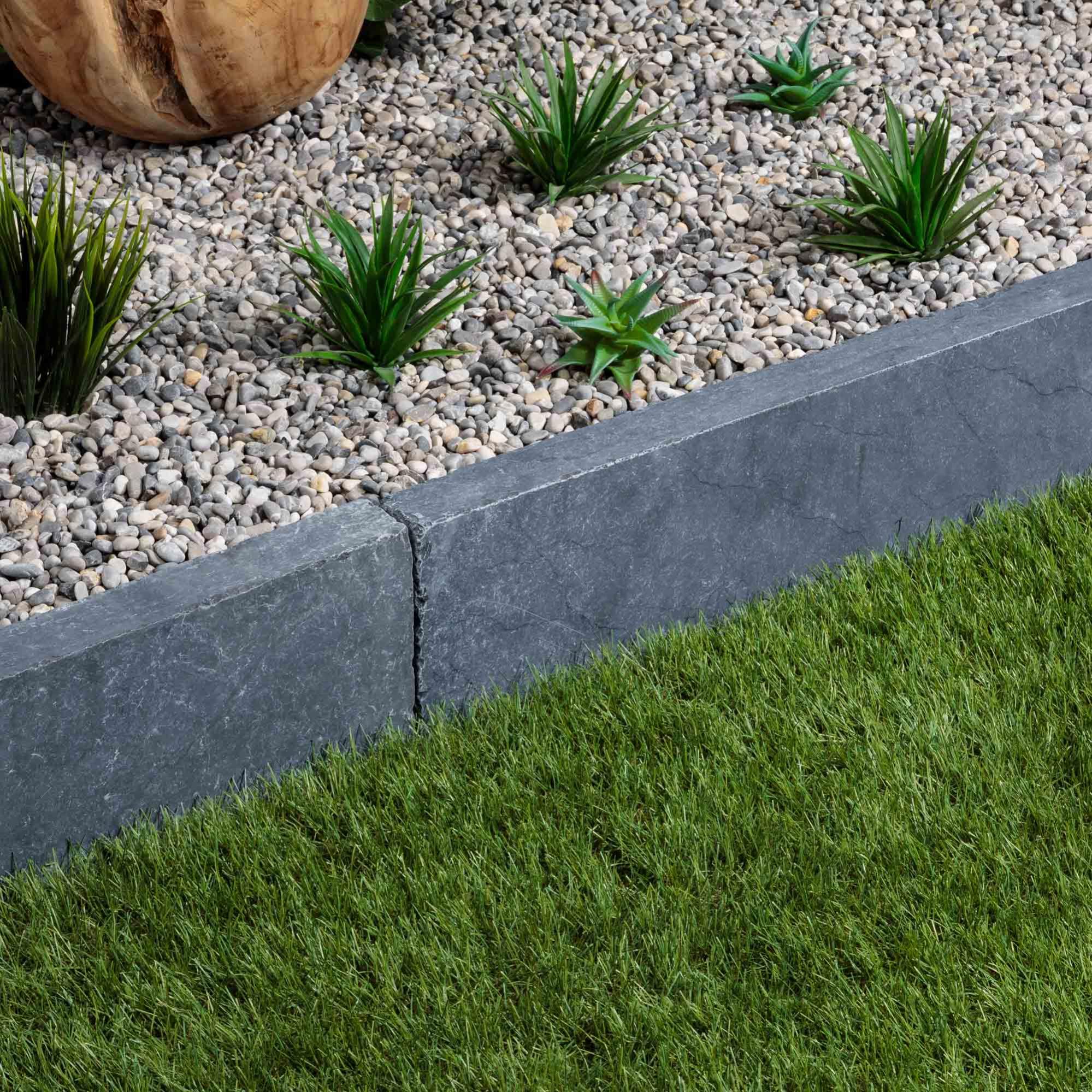 Bordure de jardin en Pierre Bleue du Vietnam H.20 x L.100 cm (Lot de 15 ...