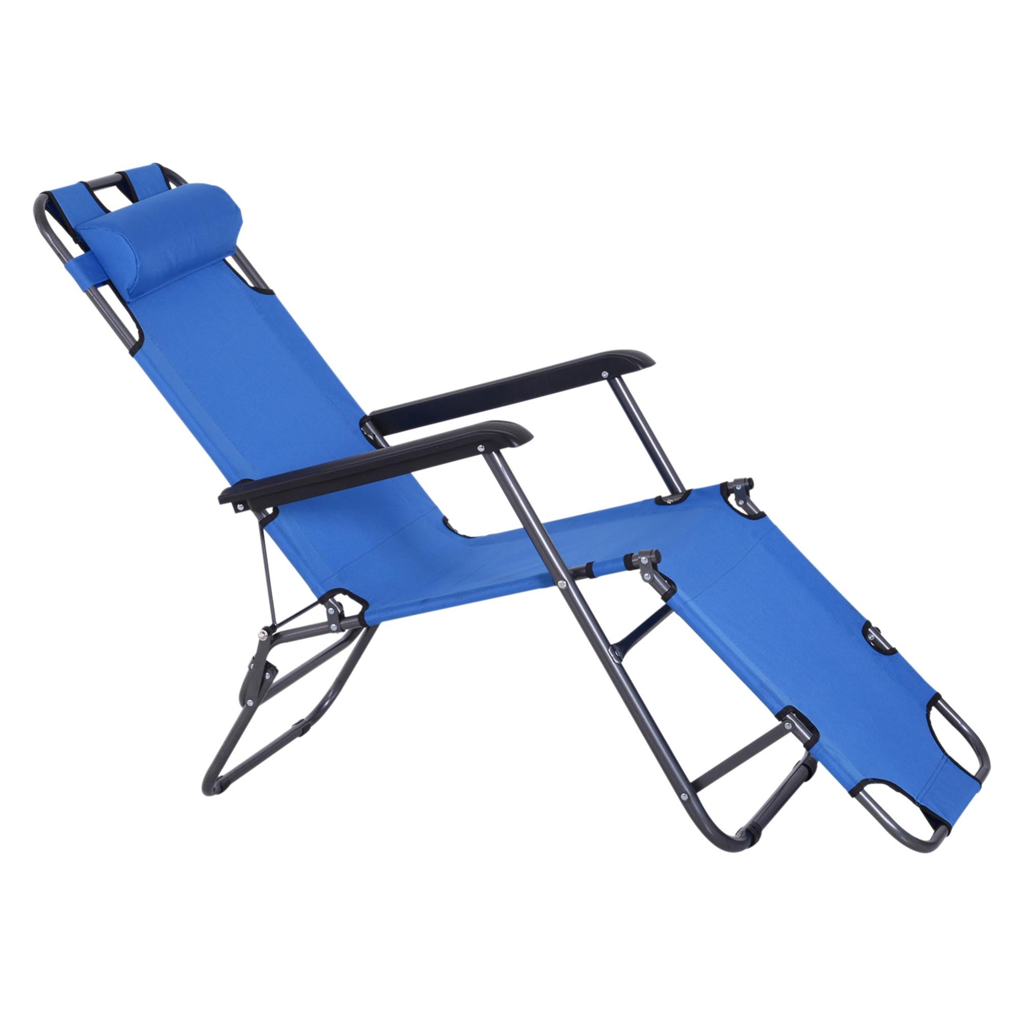 Outsunny Lettino Sdraio Pieghevole da Giardino, Mare, Spiaggia, Piscina ...
