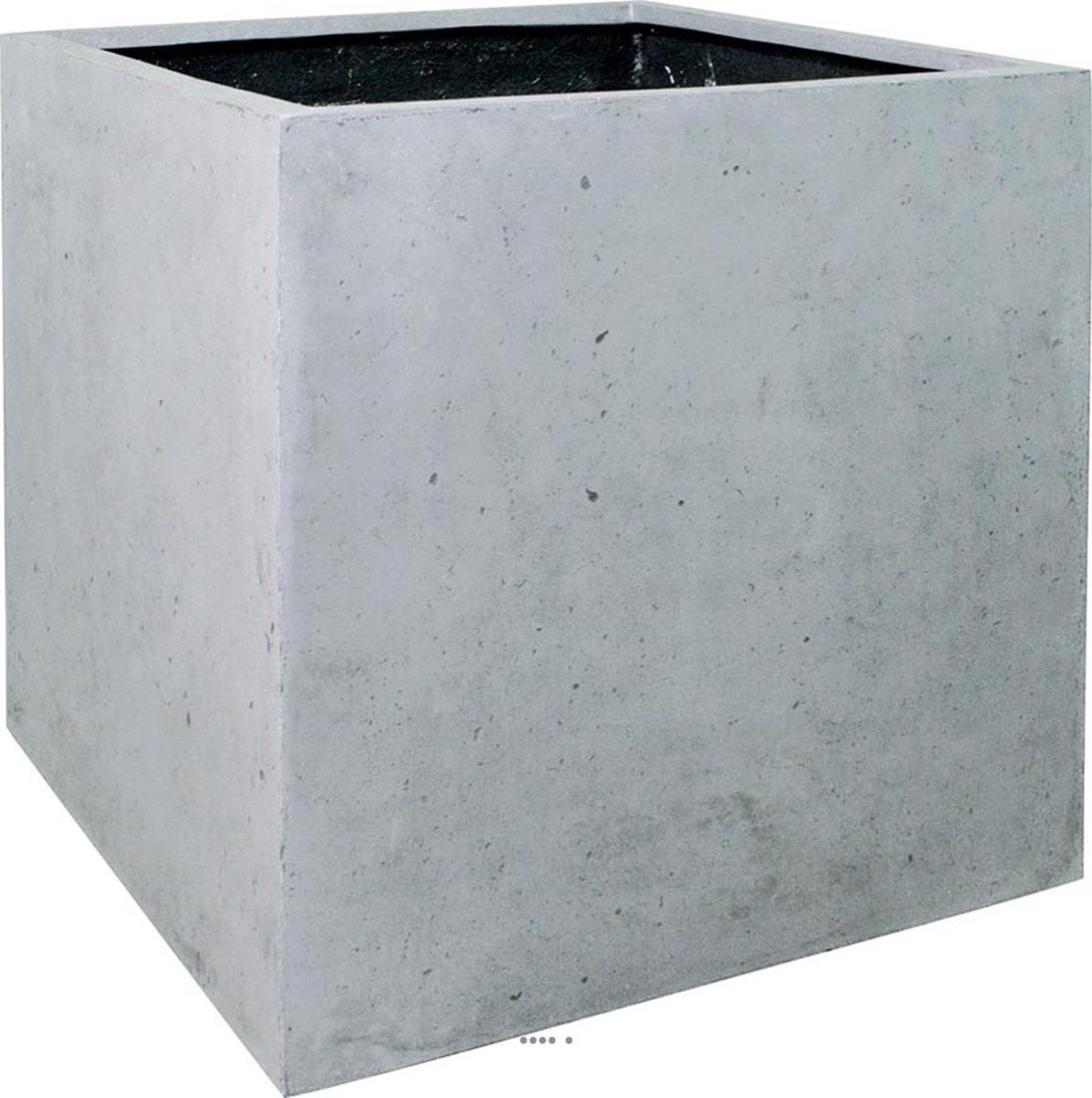 Bac en Polystone Roma Ext. Cube L 60x 60 x H 60 cm Gris ciment | Leroy ...