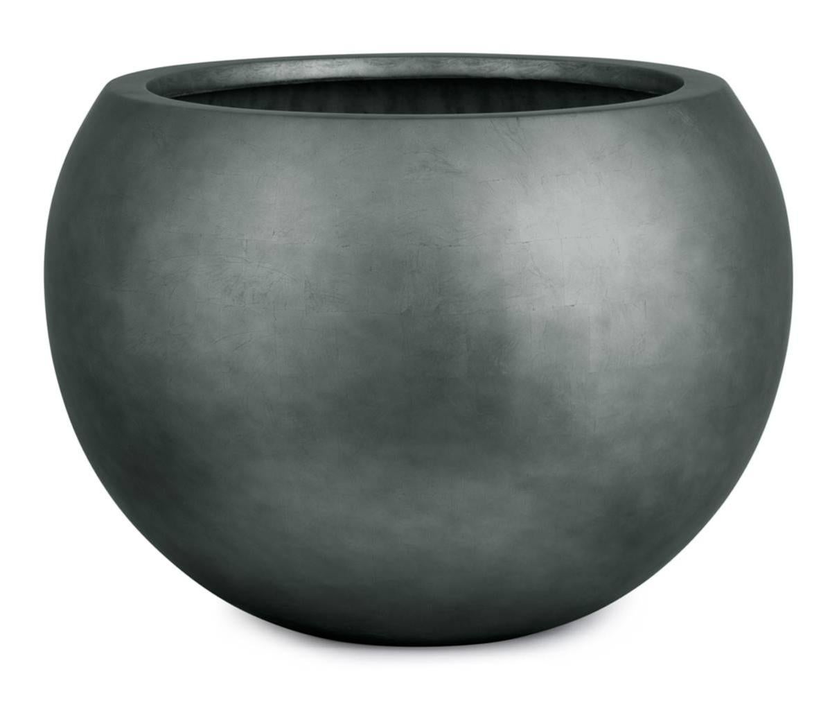 Bac résine synthétique et feuille d'argent Ø 60 cm H 43 cm Int. boule ...