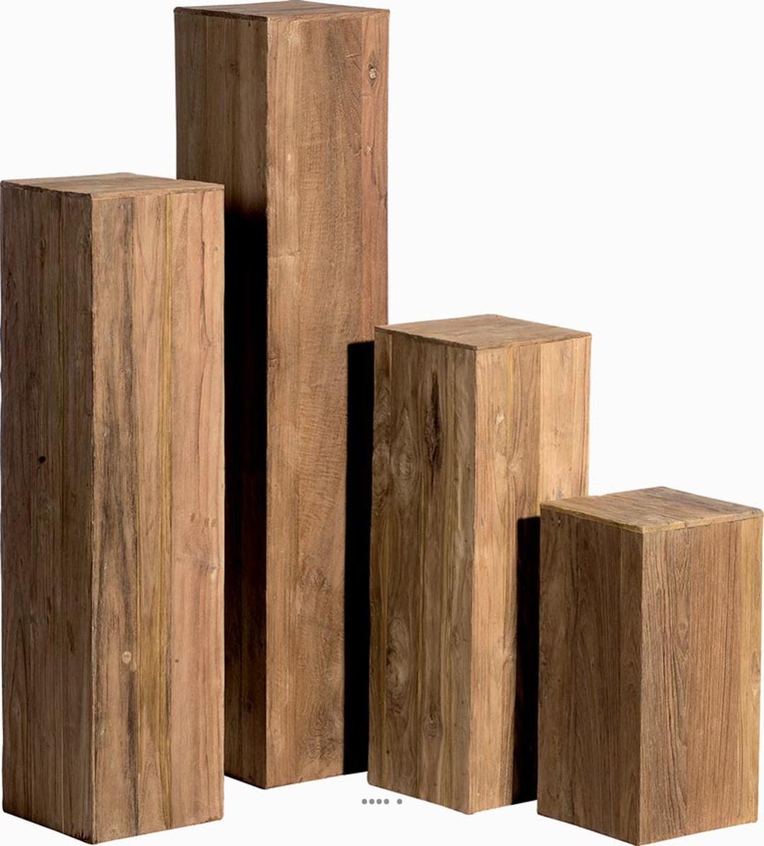Socle en Teck recycle Teck Int. Socle L 40x 40 x H 75 cm Marron | Leroy ...