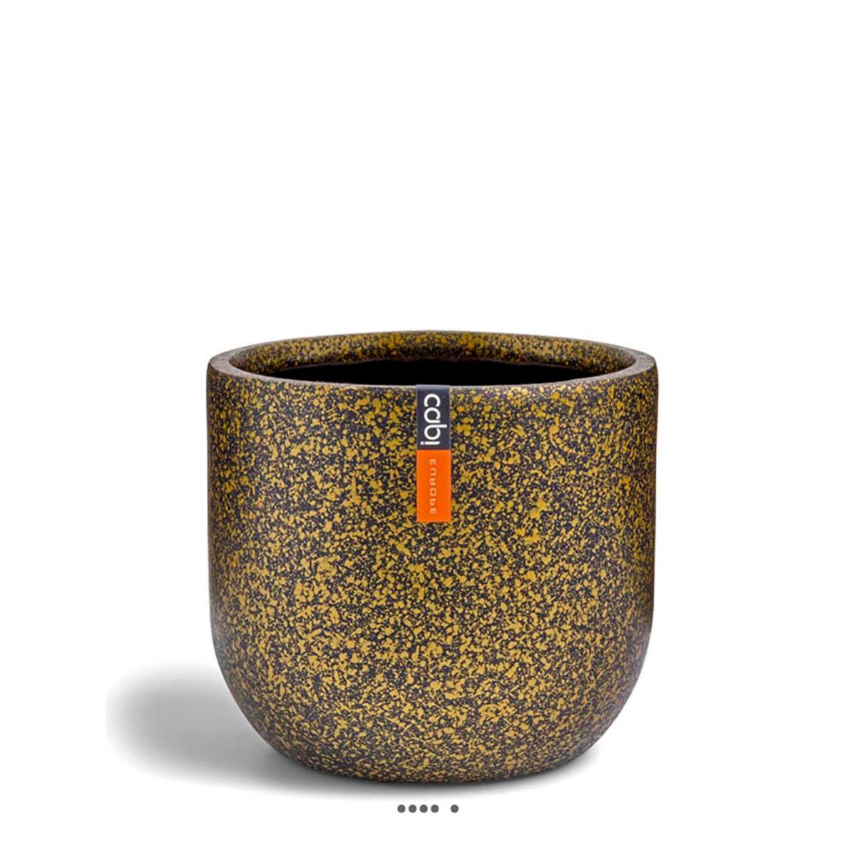 Superbe pot Terrazzo forme eggpot plastique H 6 x D 8 cm Doré | Leroy ...