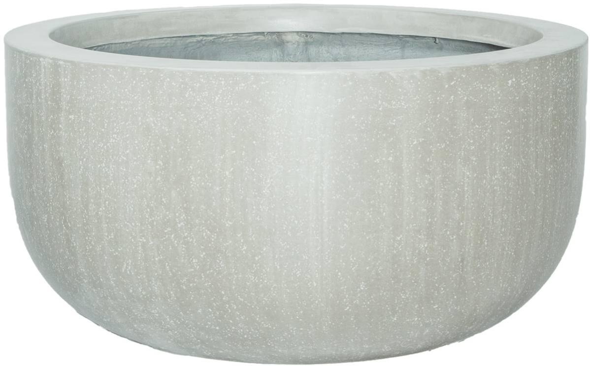 Bac teck et fibres de ciment Ø 100 cm H 50 cm Ext. chaudron gris clair ...