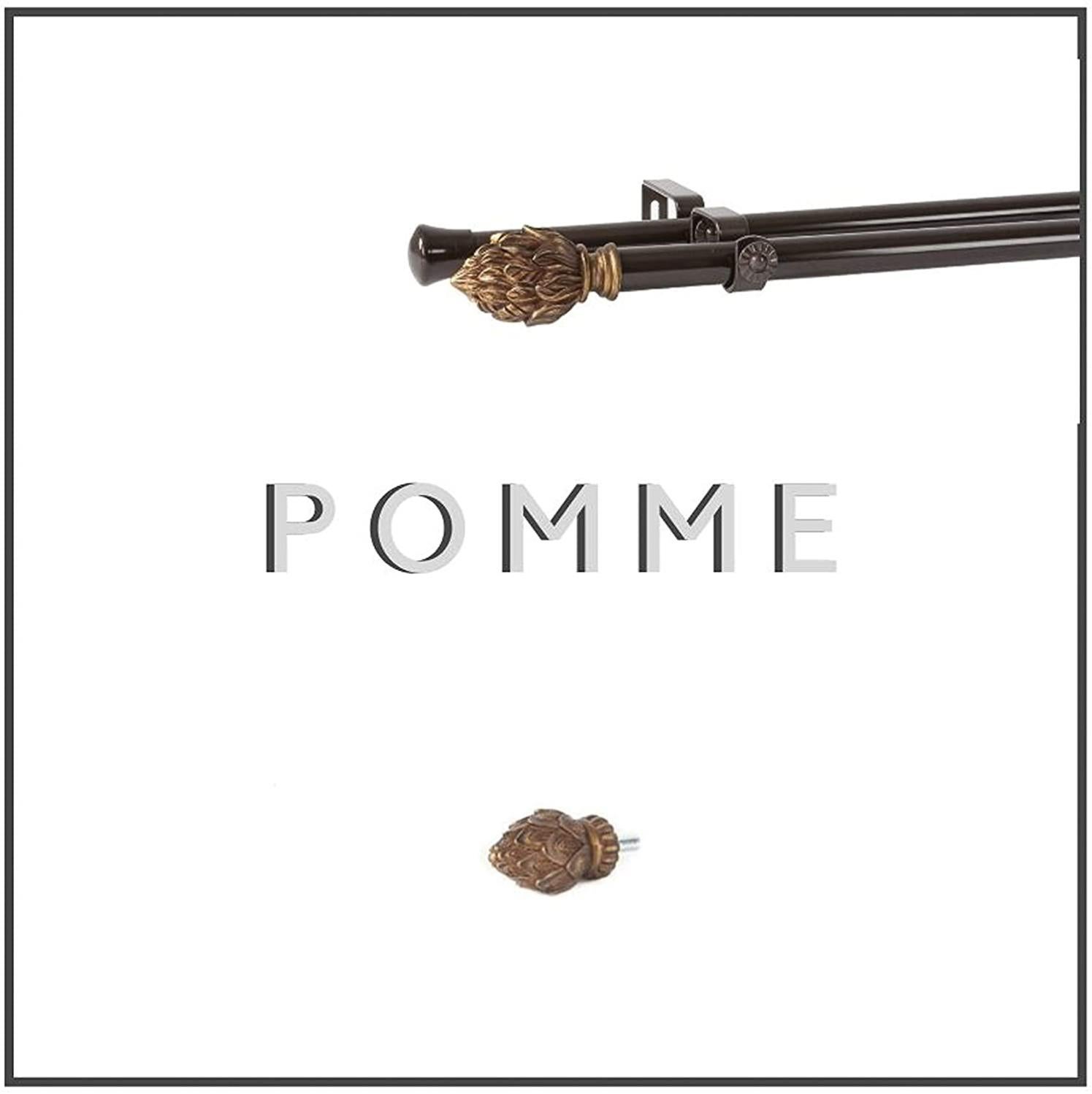 Maison Desyne Pomme 20 mm Double Tringle à Rideau 168-305 cm - Marron ...