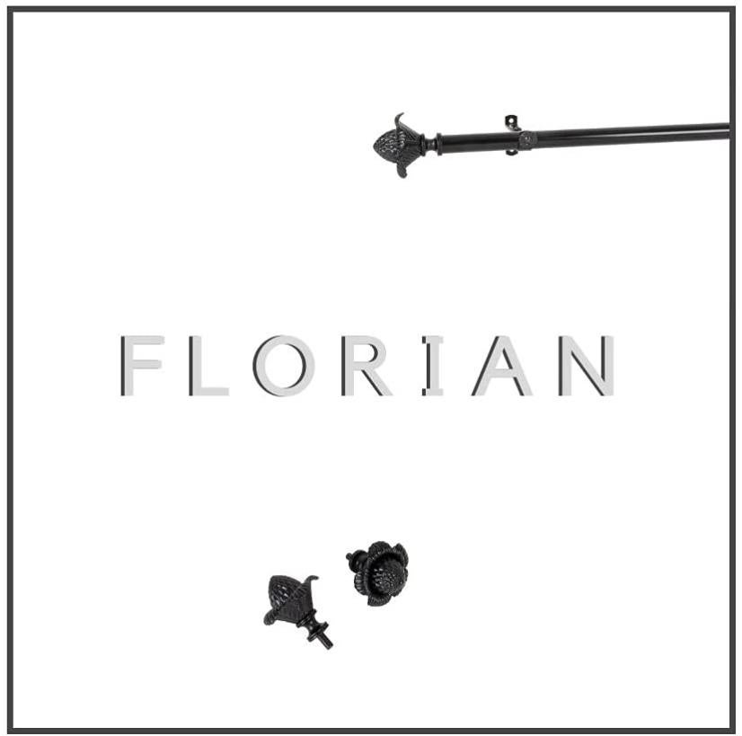 Maison Desyne Florian 20 mm Tringle à Rideau 122-213 cm - Noir | Leroy ...