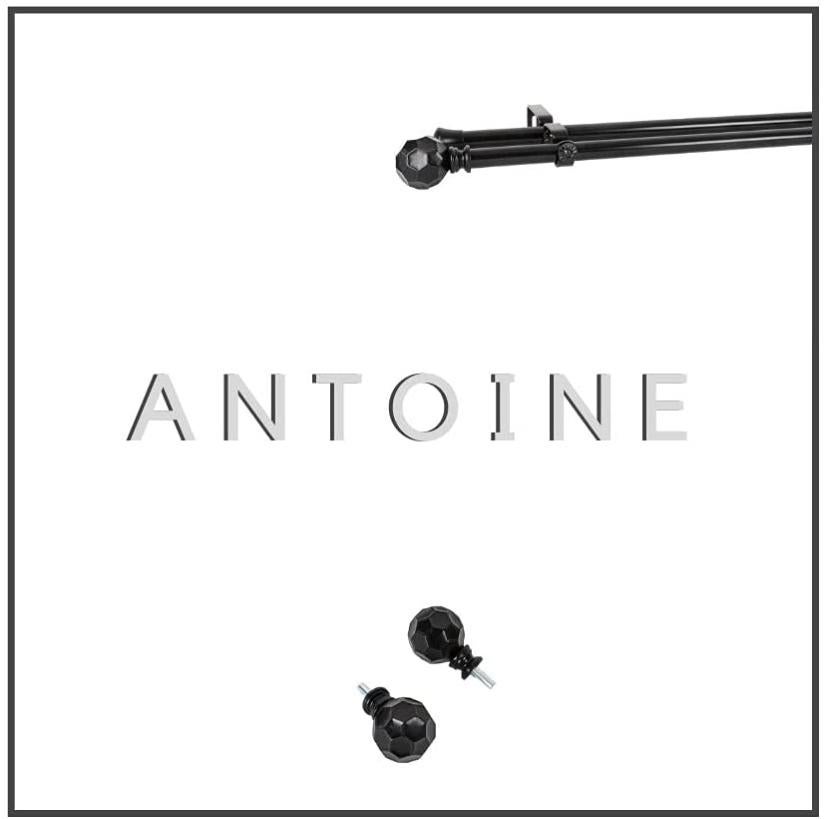 Maison Desyne Antoine 20 mm Double Tringle à Rideau 168-305 cm - Noir ...