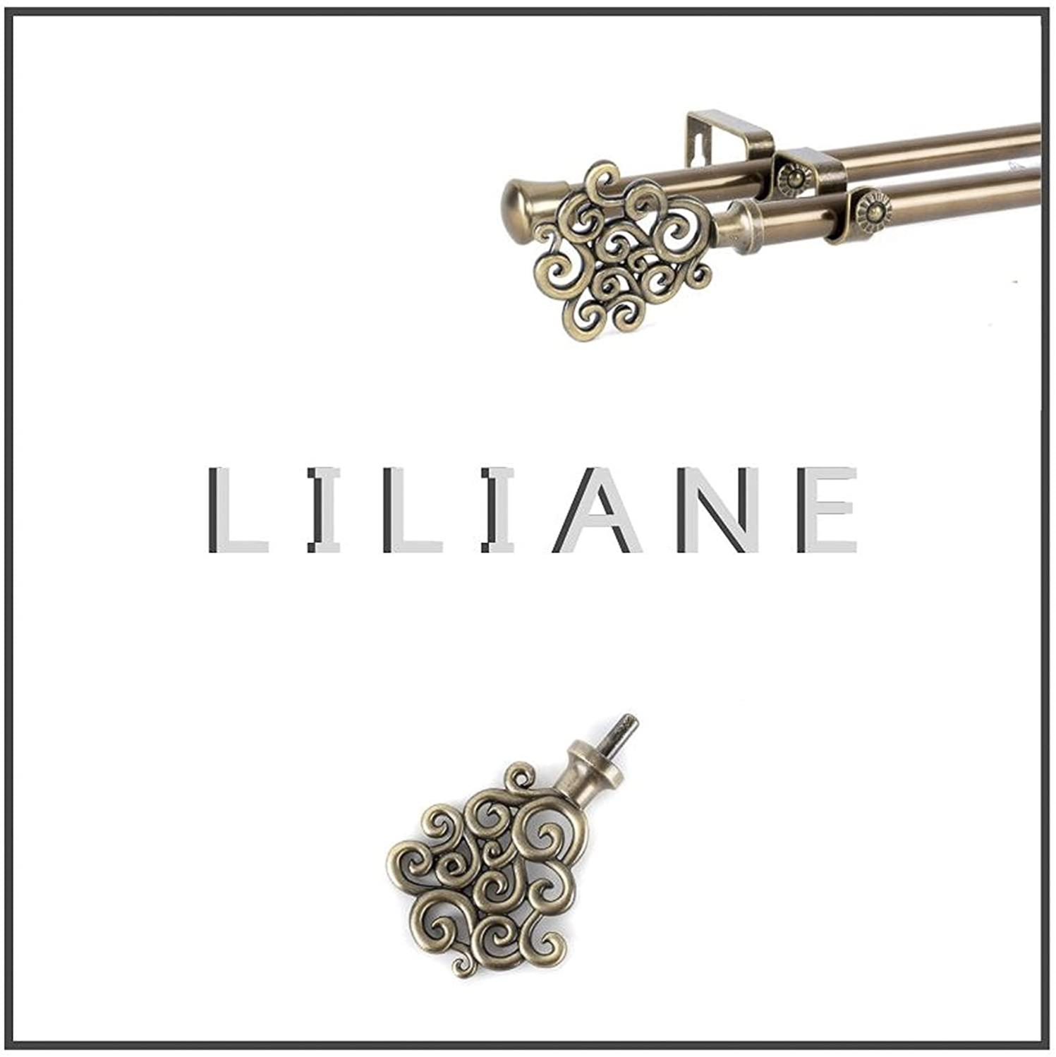 Maison Desyne Liliane 20 mm Double Tringle à Rideau 122-213 cm - Bronze ...