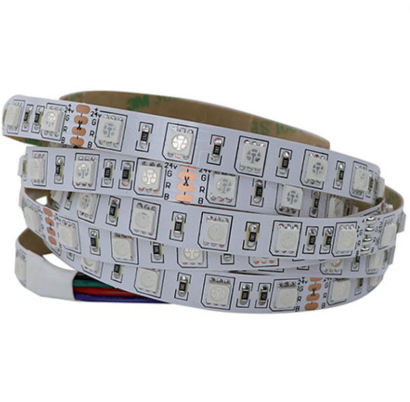 Striscia led multicolore rgb 14.4 watt metro 60 led metro 12 volt ip54 ...