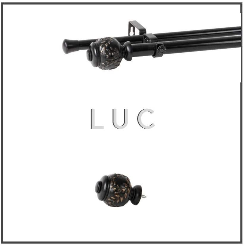 Maison Desyne Luc 20 mm 25 mm Double Tringle à Rideau 122-213 cm - Noir ...