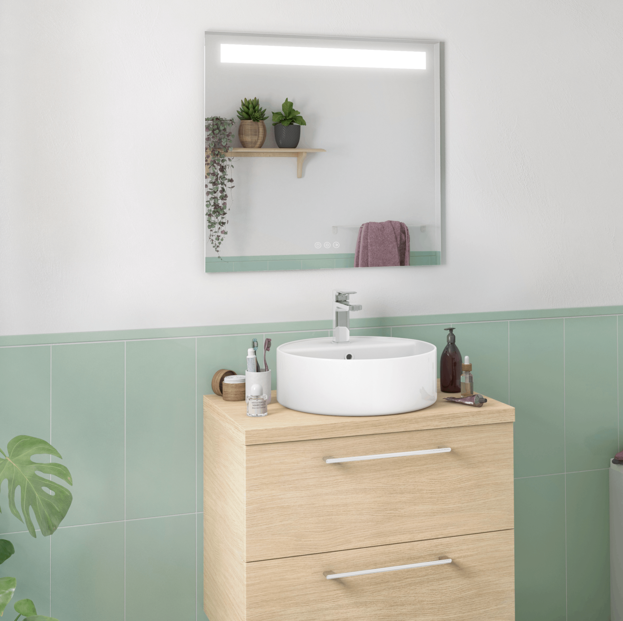 SENSEA - Specchio touch light con illuminazione LED 55W integrata REMIX ...