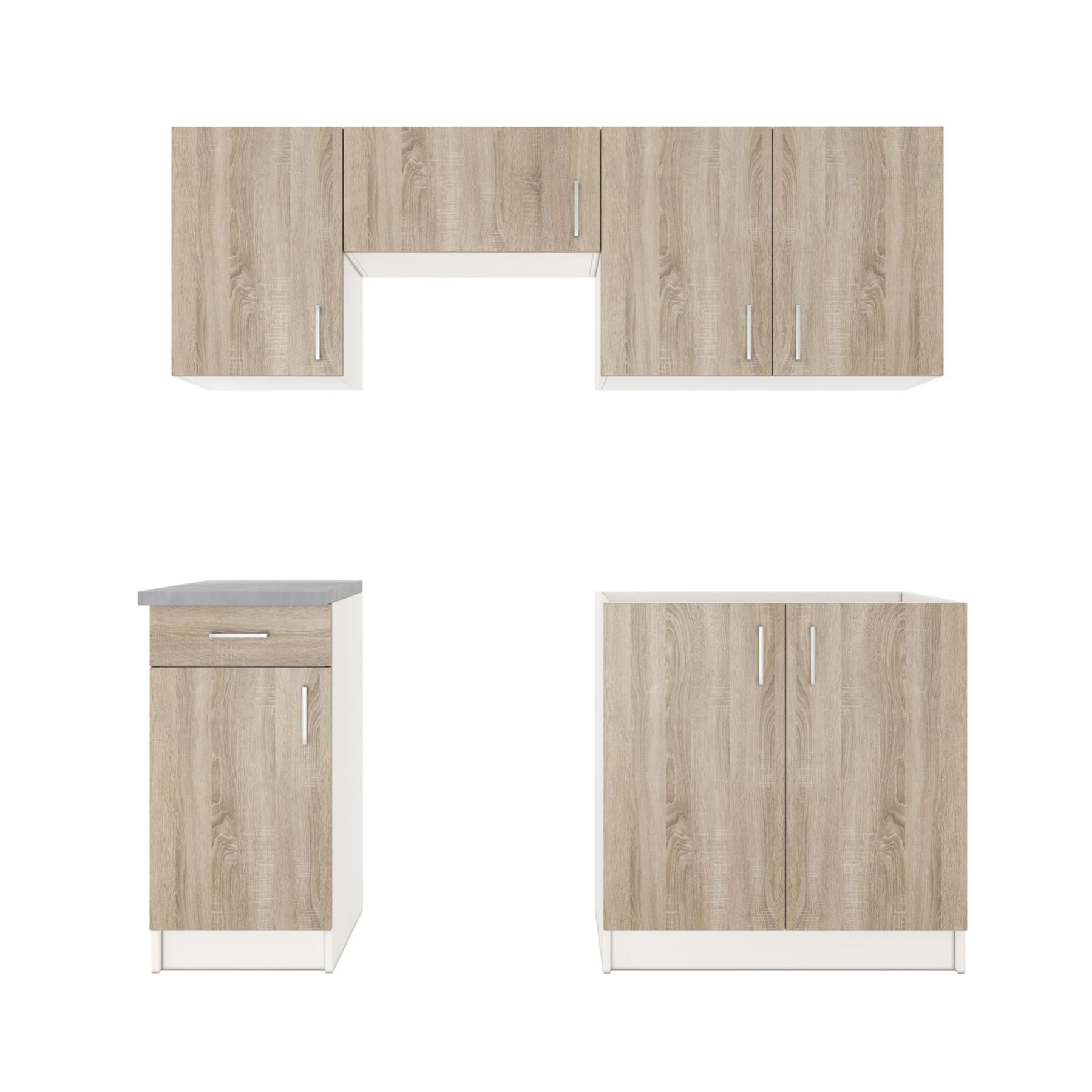 NOLA - Cuisine complète linéaire + modulaire 180cm 5 pcs - Plan de ...