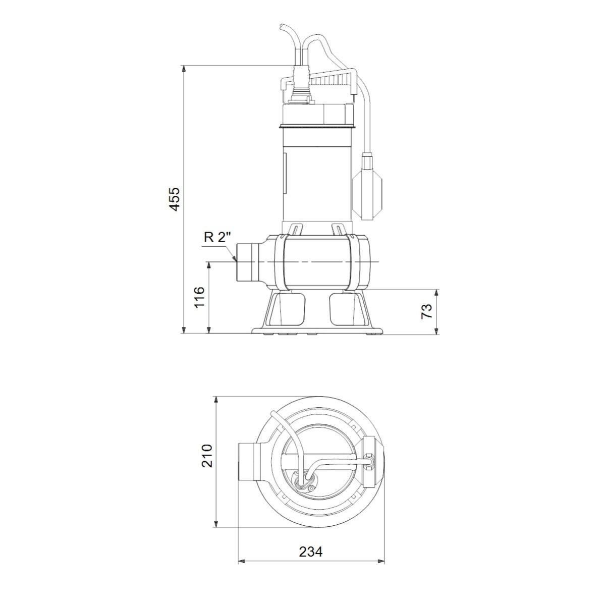 Ap 50B.50.08.A1 Pompa Dren. Ø2" 1X230V Pompa sommergibile in acciaio inox verticale 96004586 ...